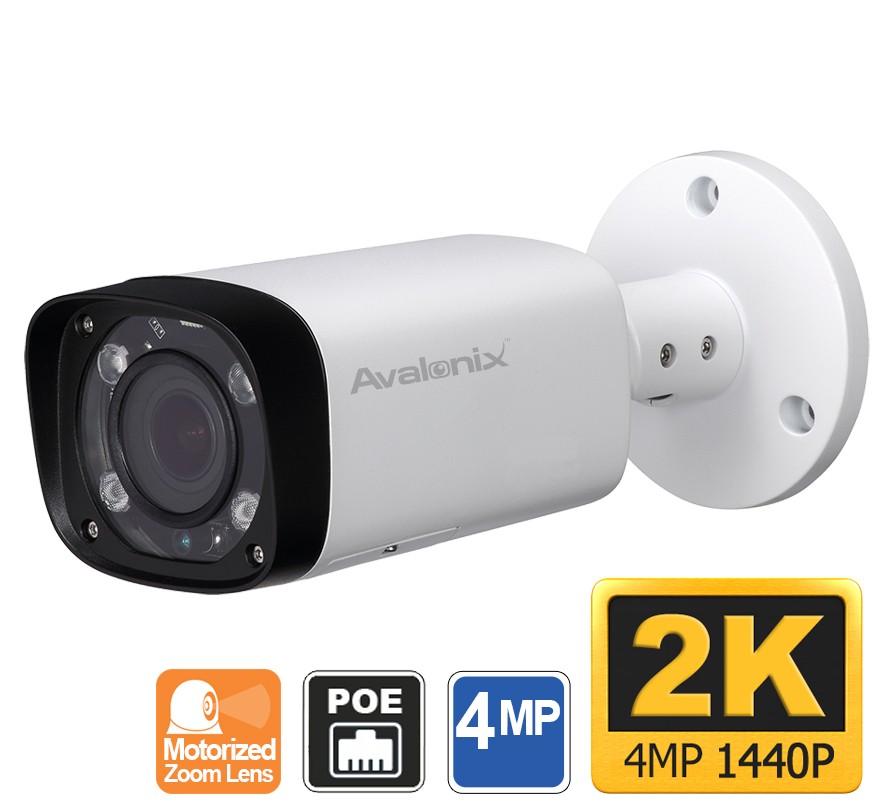 2K 4MP IP Bullet Camera with Zoom Lens